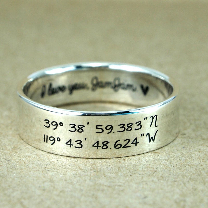 Coordinates Ring - Etsy