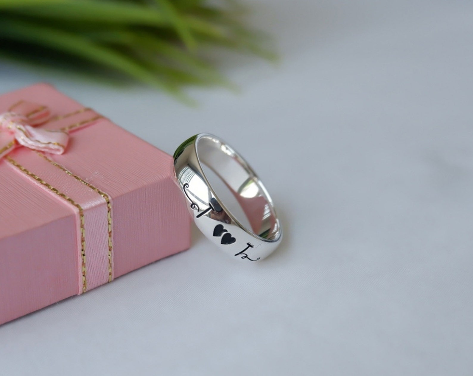 Custom ENGRAVED Wedding Ring Personalized Sterling Silver | Etsy