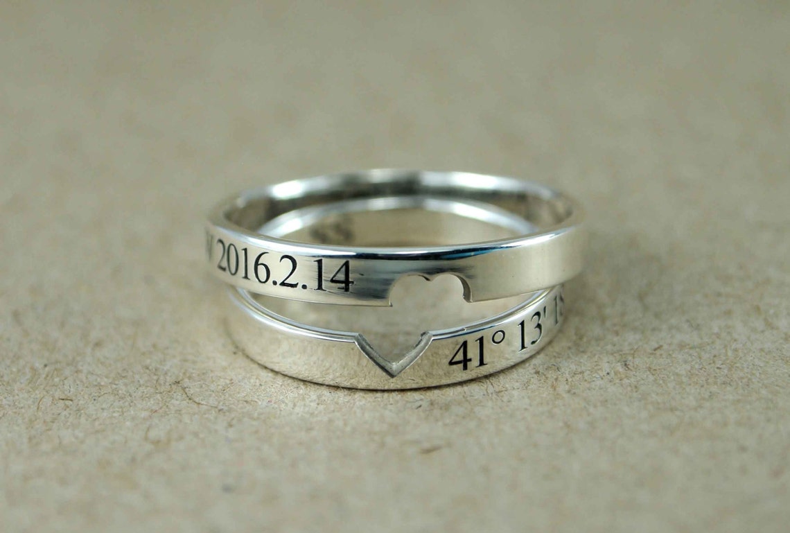 Couple Rings Couple Ring Set Promise Rings for Couples His - Etsy