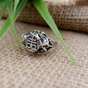 925 Sterling Silver Satanic Cross Ring for Women Leviathan Cross ...