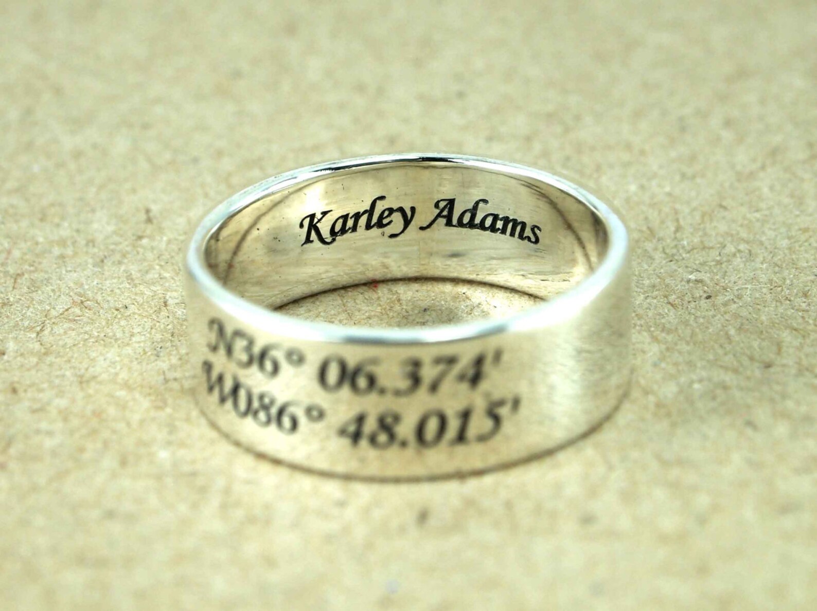 Custom coordinates ring Custom GPS Coordinates Mens and | Etsy