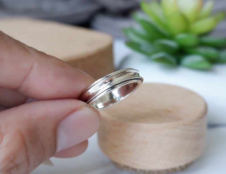 Sterling Silver Spinner Ring Personalized Ring Custom | Etsy