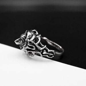 925 Sterling Silver Wolf Head Ring for Women Norse Viking Jewelry - Etsy