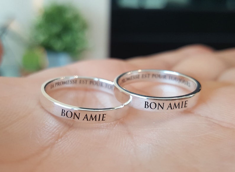 Engraved Promise Rings Personalized Rings Couple's Ring - Etsy