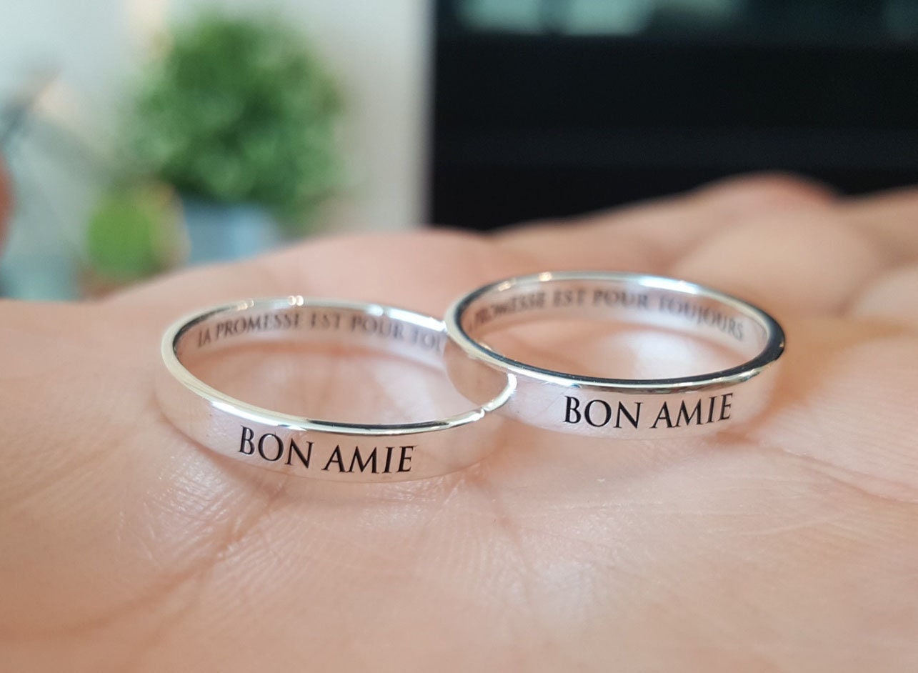 Engraved Promise Rings Personalized Rings Couple's Ring | Etsy