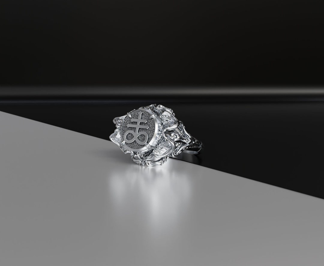 925 Sterling Silver Satanic Cross Ring for Women Leviathan Cross ...