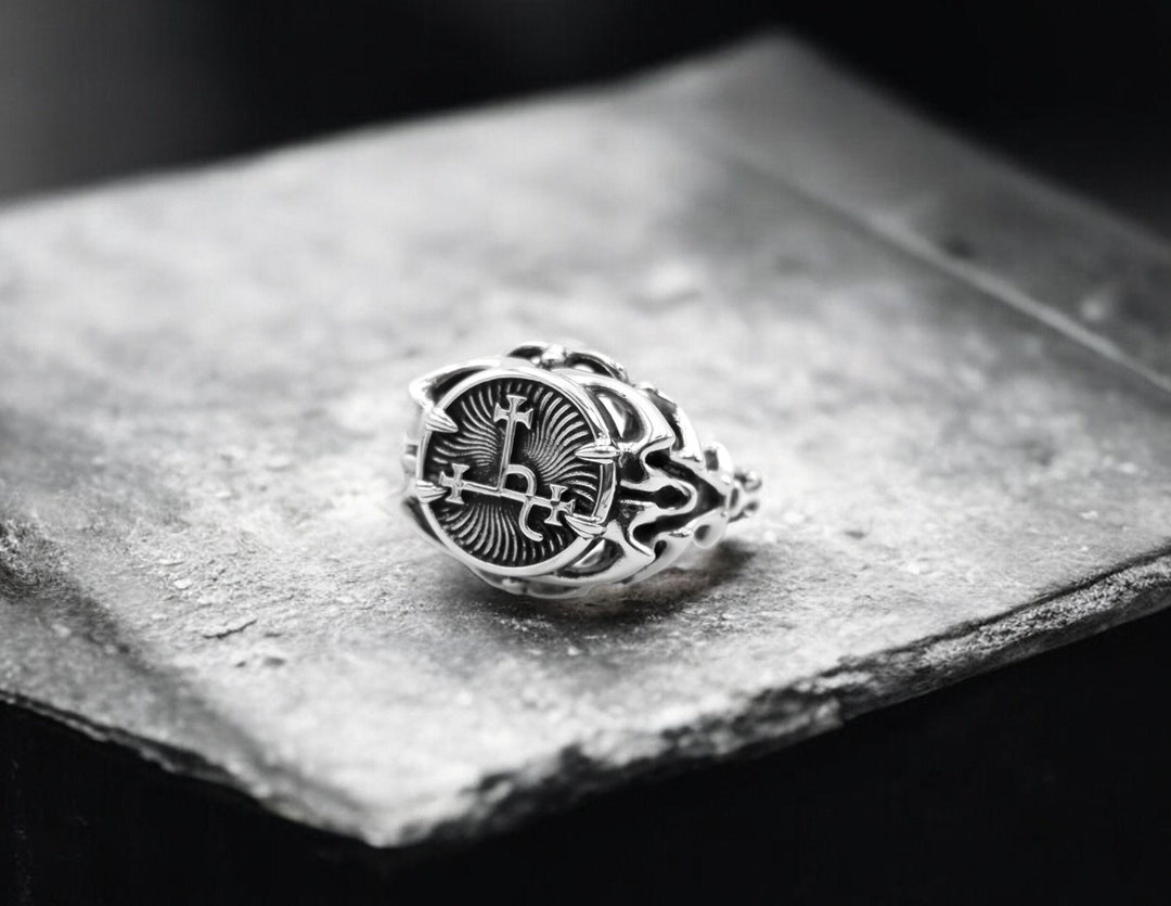 925 Sterling Silver Sigil of Lilith Ring for Women Gothic Satanic ...