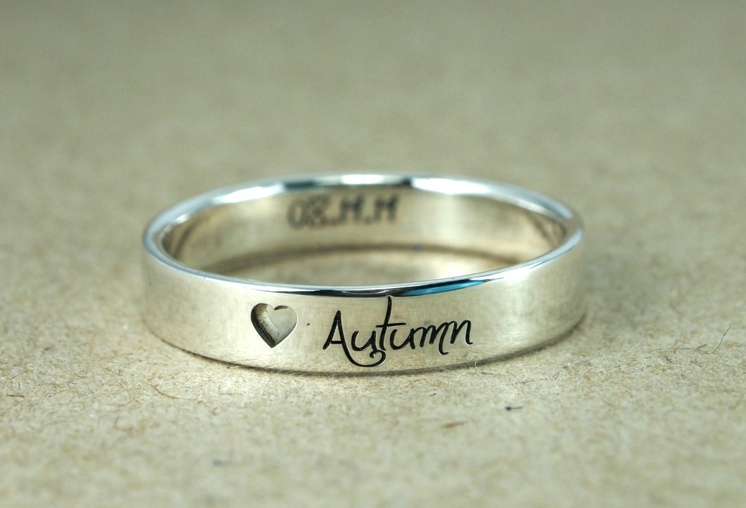 Drill Heart Ring Personalized Rings Promise Rings for - Etsy