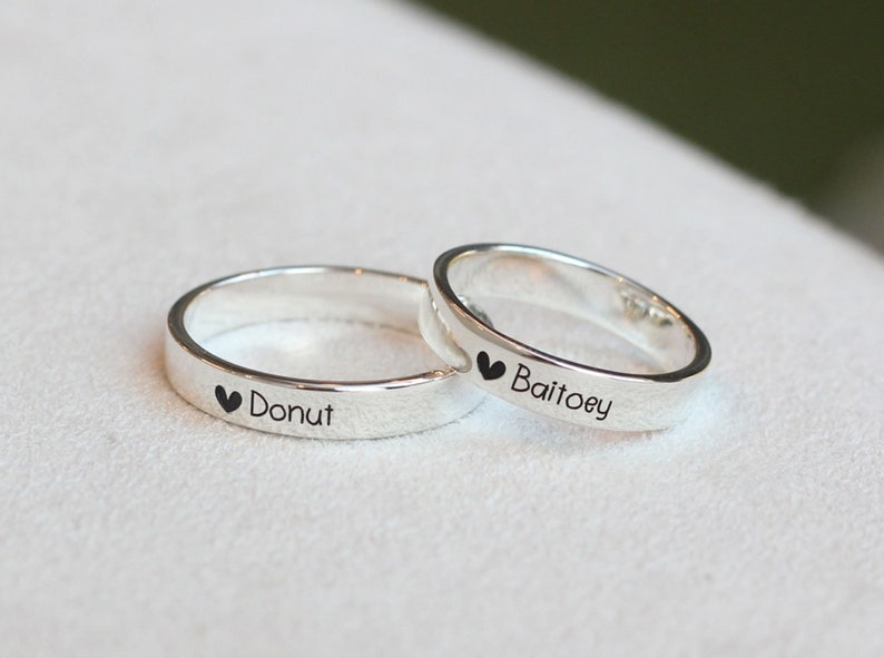 Engraved Promise Rings Personalized Rings Couple's Ring - Etsy