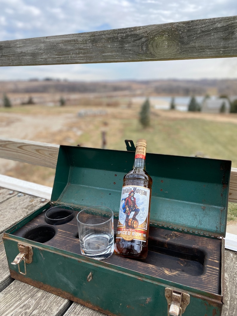 One of a Kind Liquor Vintage Box for That Perfect Gift With Glasses ...