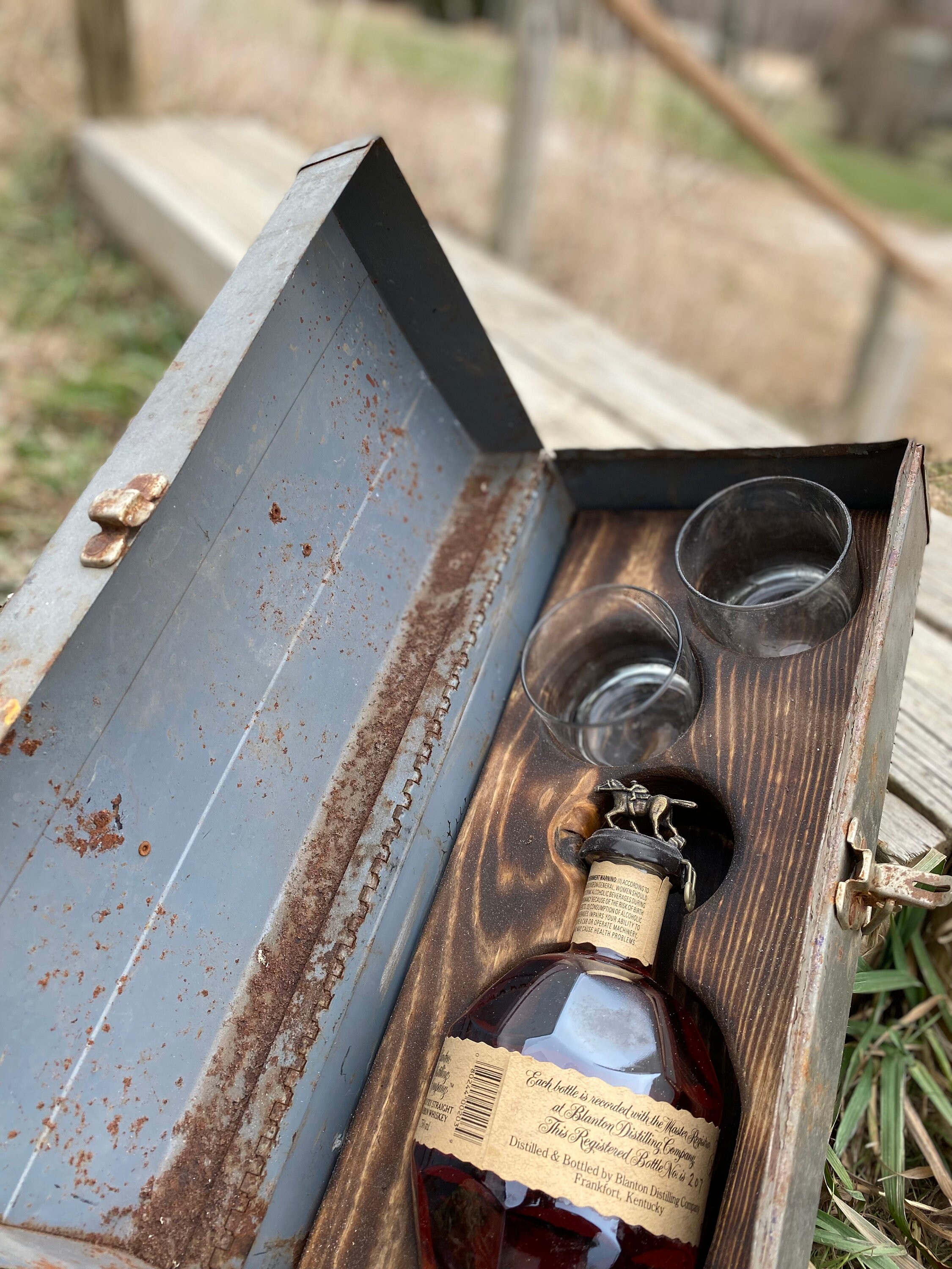 One of a Kind Liquor Vintage Box for That Perfect Gift With Glasses ...