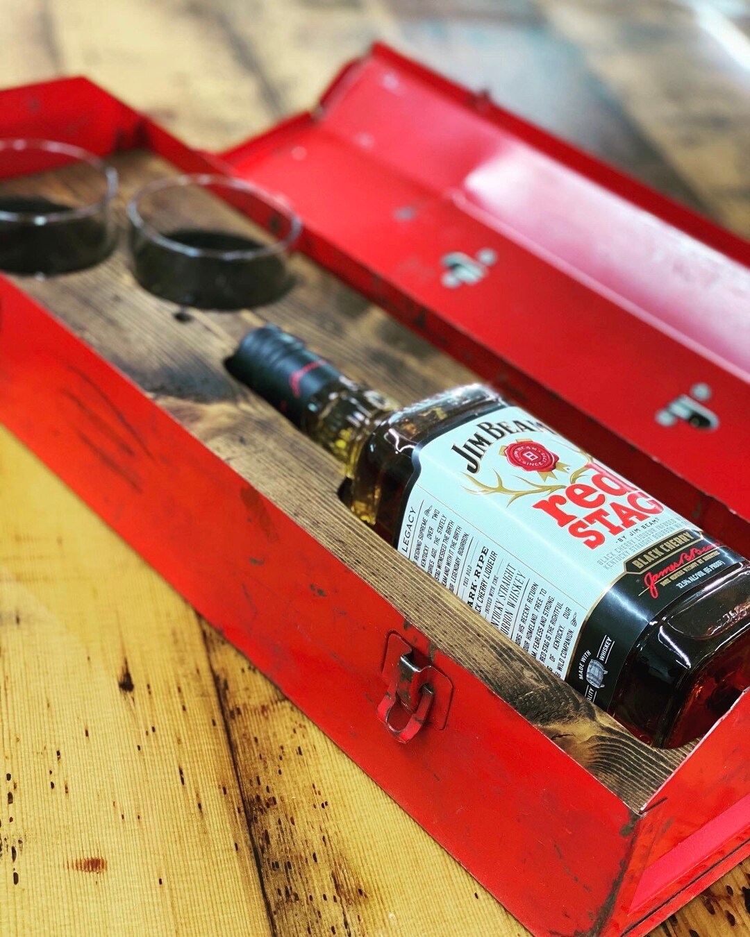 One of a Kind Liquor (new) Tool Box for That Perfect Gift With Glasses ...