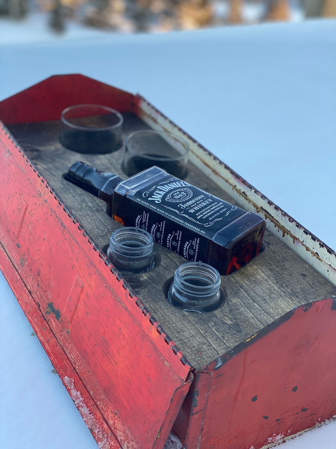 One of a Kind Liquor Vintage Box for That Perfect Gift With Glasses ...