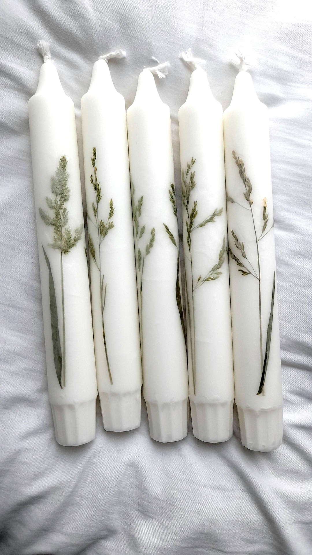 Pressed Flower Taper Candles: Botanical Table Decor - Etsy UK
