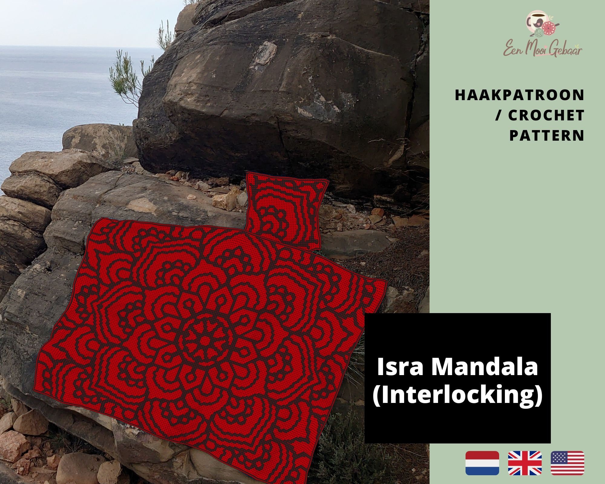 Isra Mandala - Interlocking Crochet Pattern Set - Blanket & Pillow - Etsy