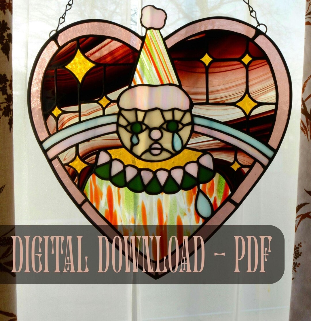Clown Stained Glass Pattern - Etsy