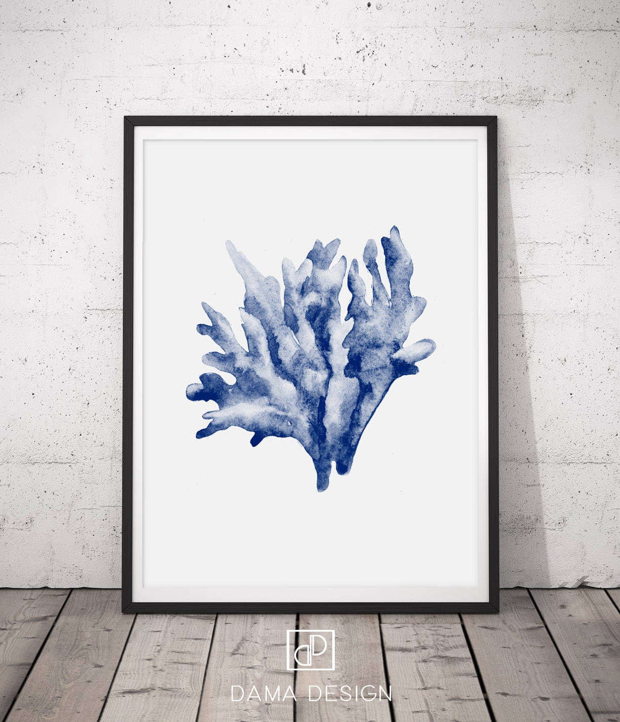 Coral Wall Art, Nautical Art, Coral Wall Decor, Blue Coral Poster, Sea ...
