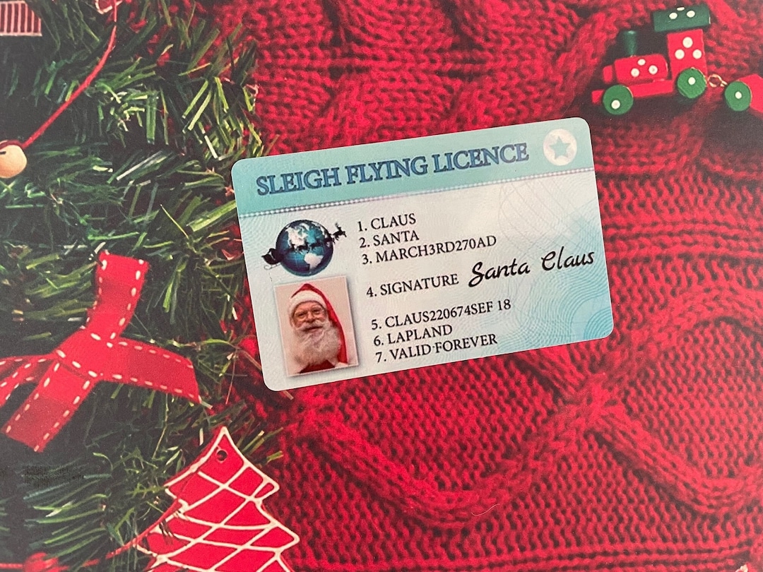 Santa License Card Santa Claus Lost Drivers License Santa Lost ID Card ...