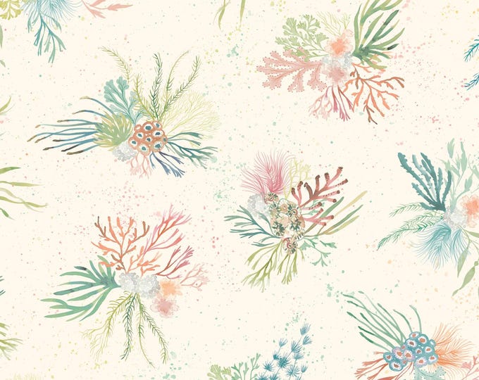Seascape Coral Clusters Watercolor Ocean-inspired Fabric by Maywood ...