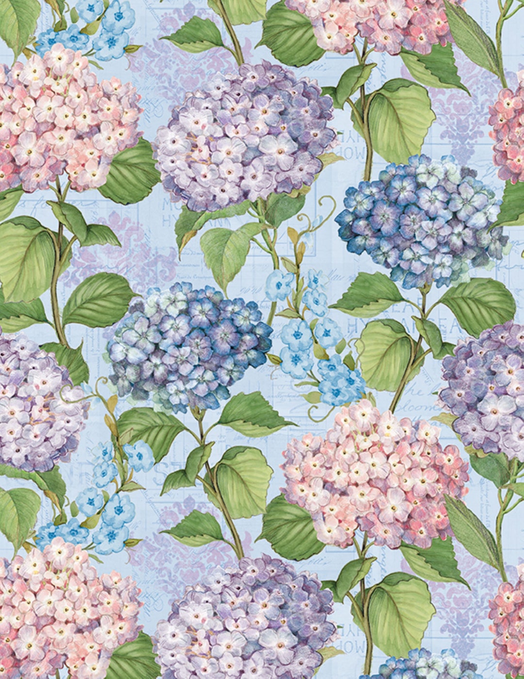 Hydrangea Mist Blue Cotton Fabric - Etsy