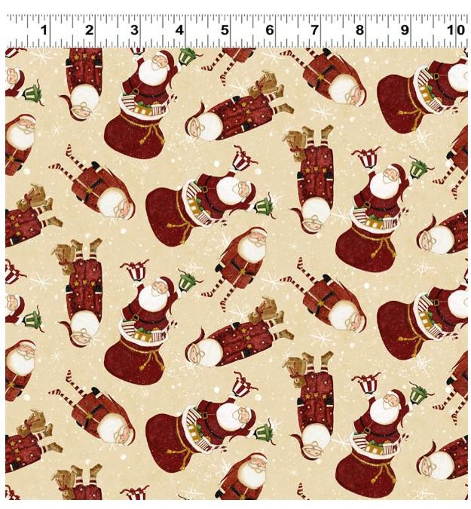 Gingerbread Christmas Fabric by Clothworks – Santa Digital Print Cotton ...