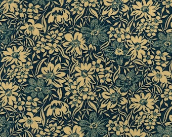 Teal Floral Fabric | Etsy