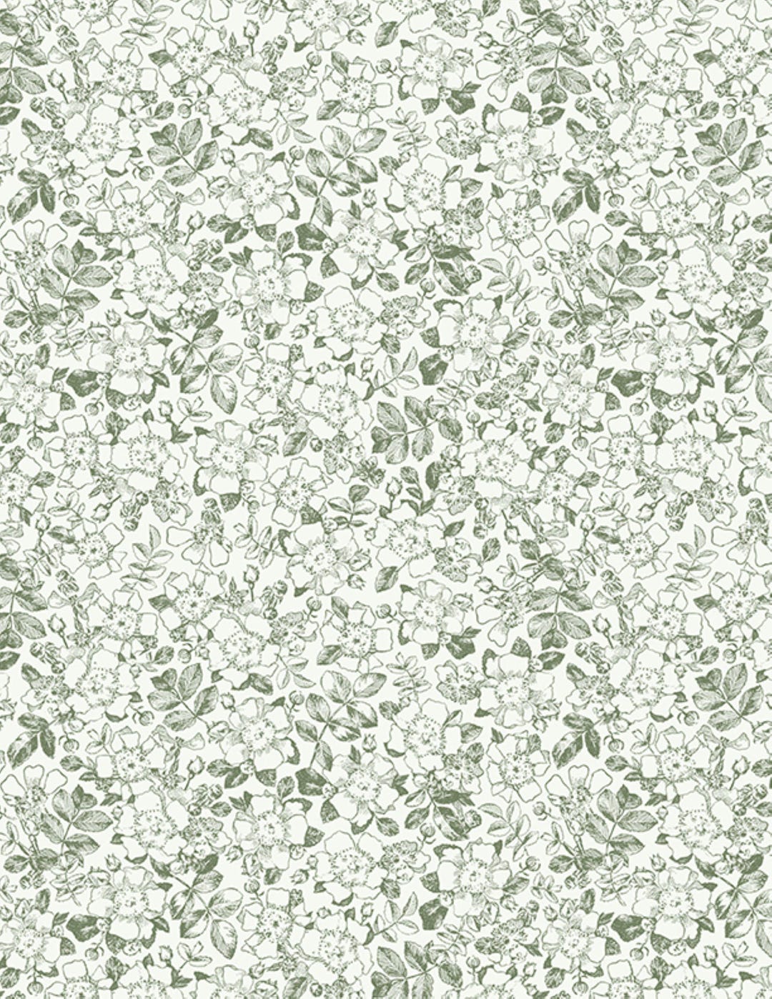Floral Toile Green Fabric – Garden Grace Collection by Wilmington ...