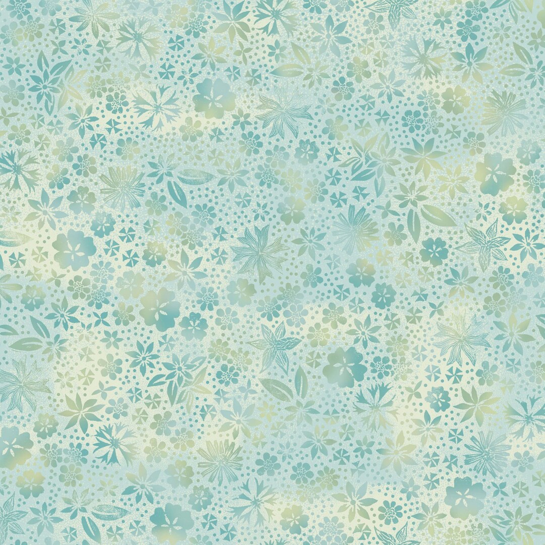 Forest Chatter Blue Ombre Flora Quilt Cotton - Etsy