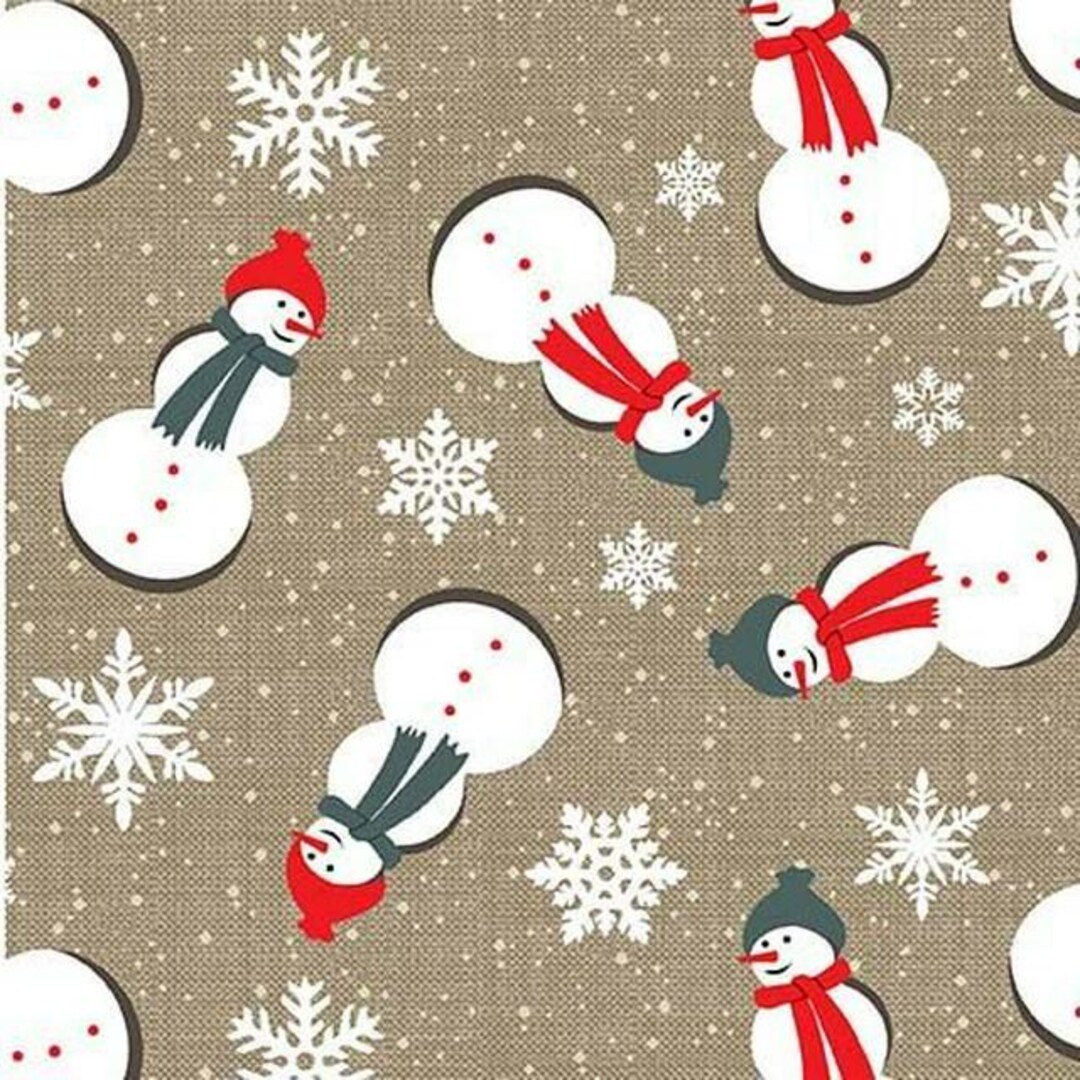 Michael Miller Oh Deer Snowmen & Snowflakes 100% Cotton Fabric - Etsy