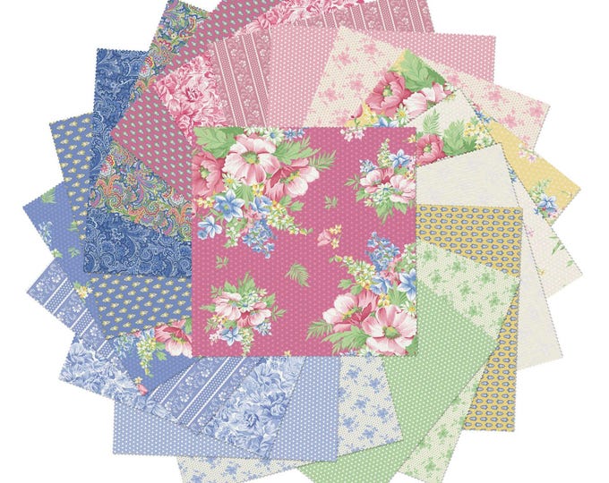 April's Garden 10" Pre-cut Fabric Squares – - Etsy