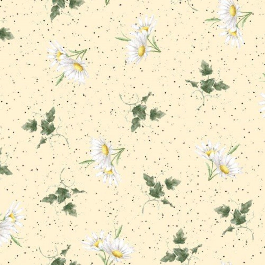 Bramble Patch Yellow Daisy Tossed Floral Cotton Fabric - Etsy