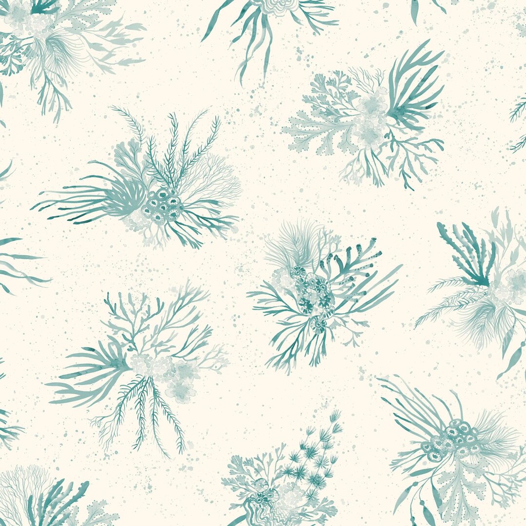 Seascape Coral Clusters Watercolor Fabric | Ocean-inspired Maywood ...