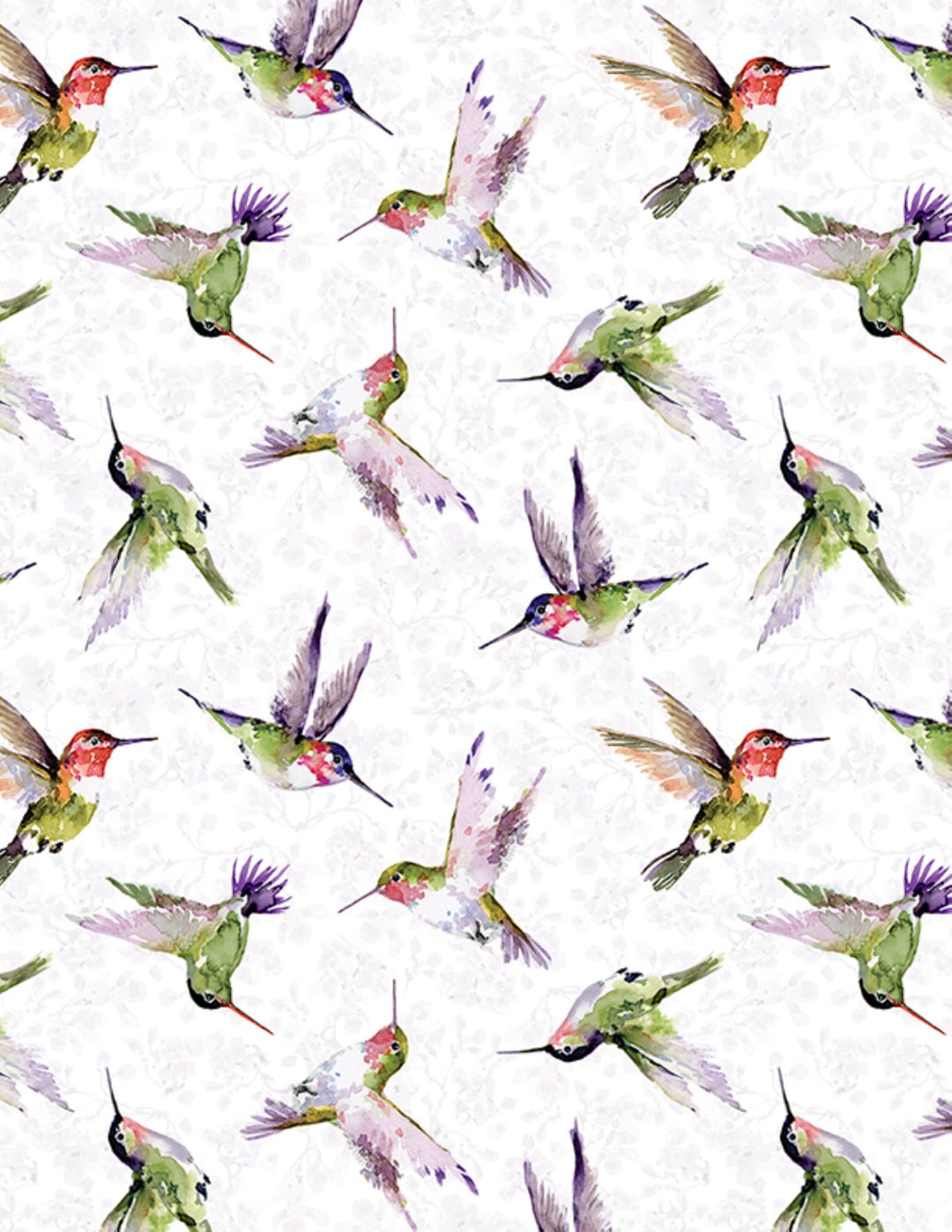 Hummingbird Floral Cotton Quilt Fabric - Etsy