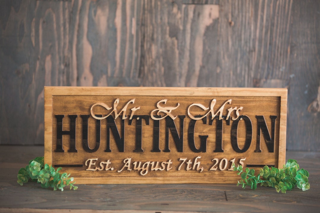 Rustic Family Sign, Wedding Centerpiece, Mr and Mrs Table, Boho Family ...