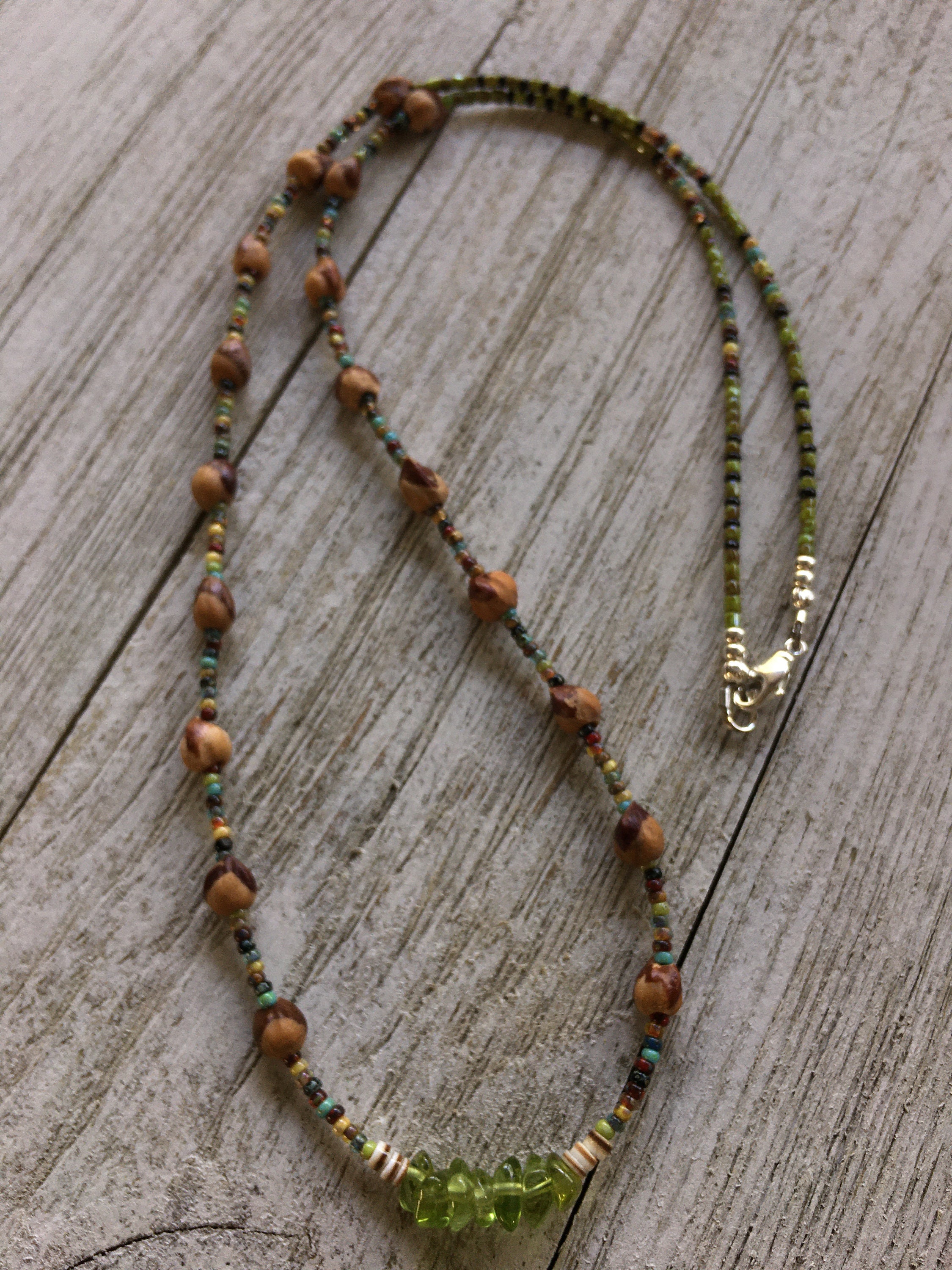 Choctaw Spirit Native Handmade Ghost Bead Necklace, Juniper Berries ...