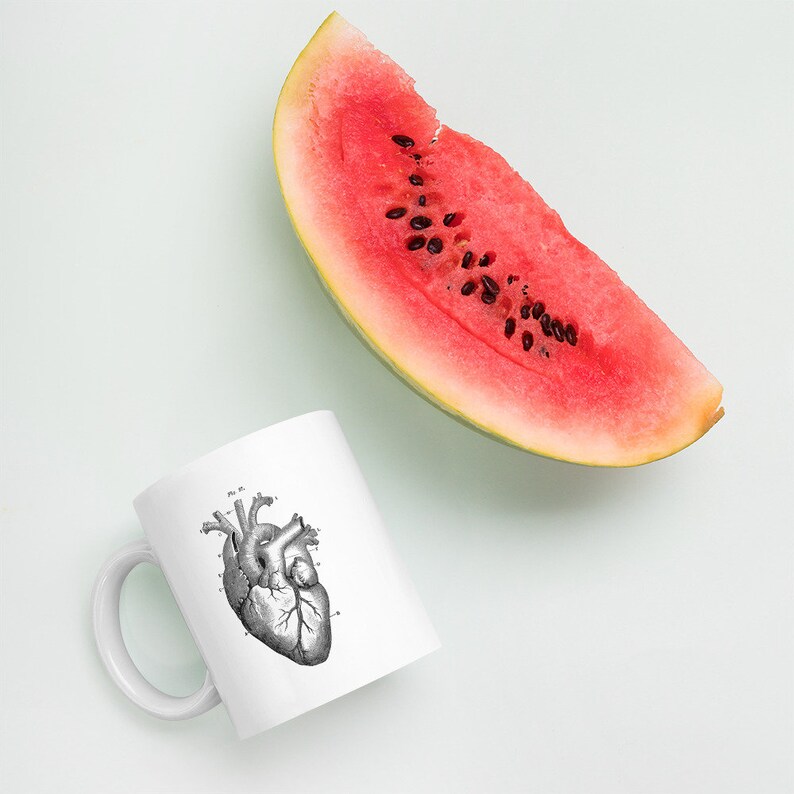 Vintage Heart Anatomy Drawing Coffee Mug, Cardiology Doctor Graduate ...