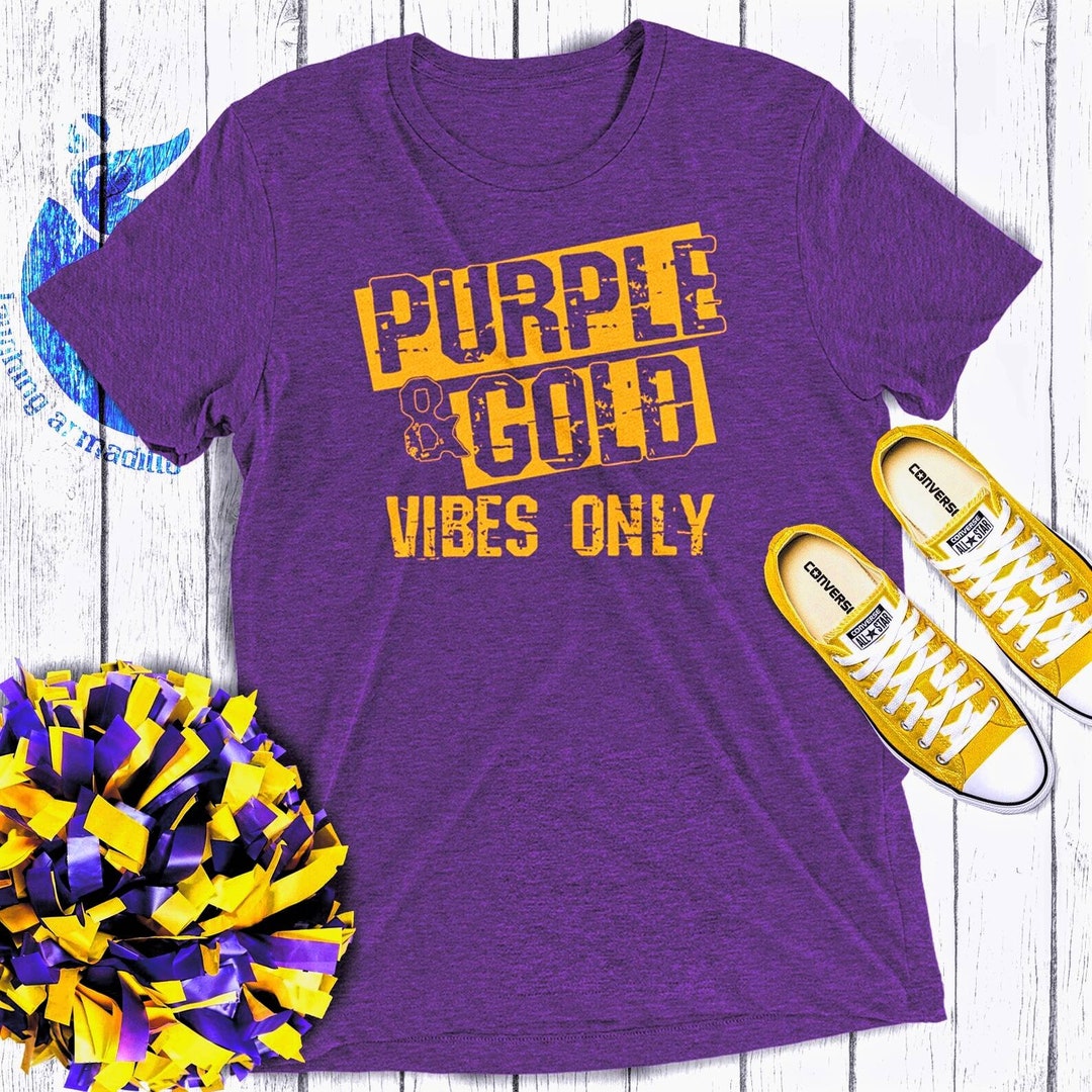Purple & Gold Game Day Group Shirt, High School Purple Football ...