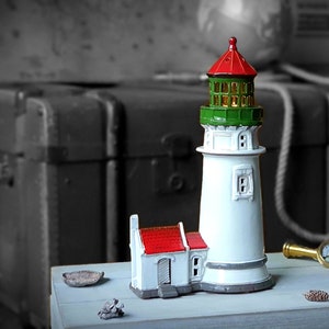 Umpqua River Handmade Ceramic Lighthouse Model, Miniature Candle Holder ...