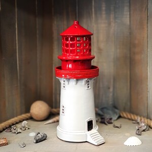 Handmade Ceramic Lighthouse Lindesnes, Tiny Clay Lighthouse, Miniature ...