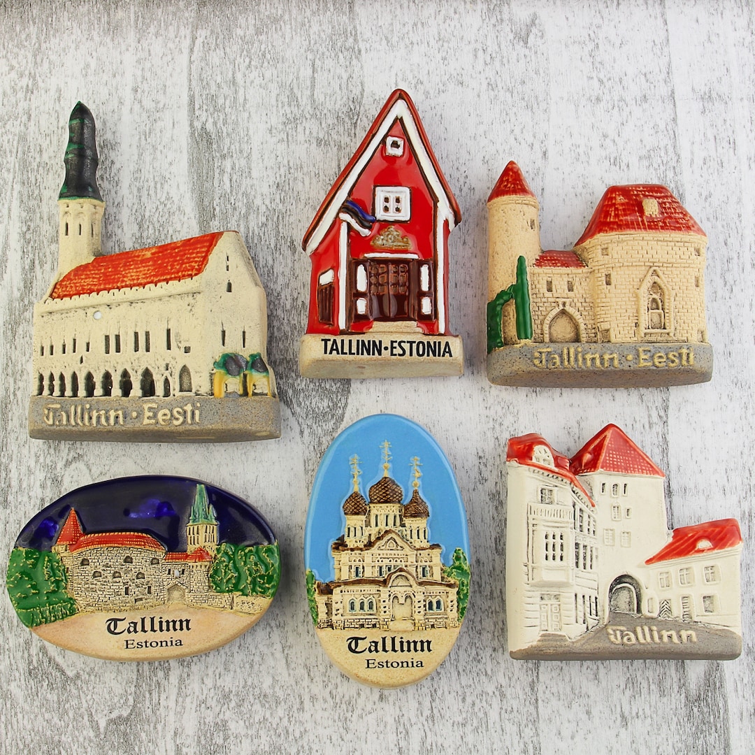 Tallinn Estonia Fridge Magnets, Handmade Ceramic Refrigirator Magnets ...