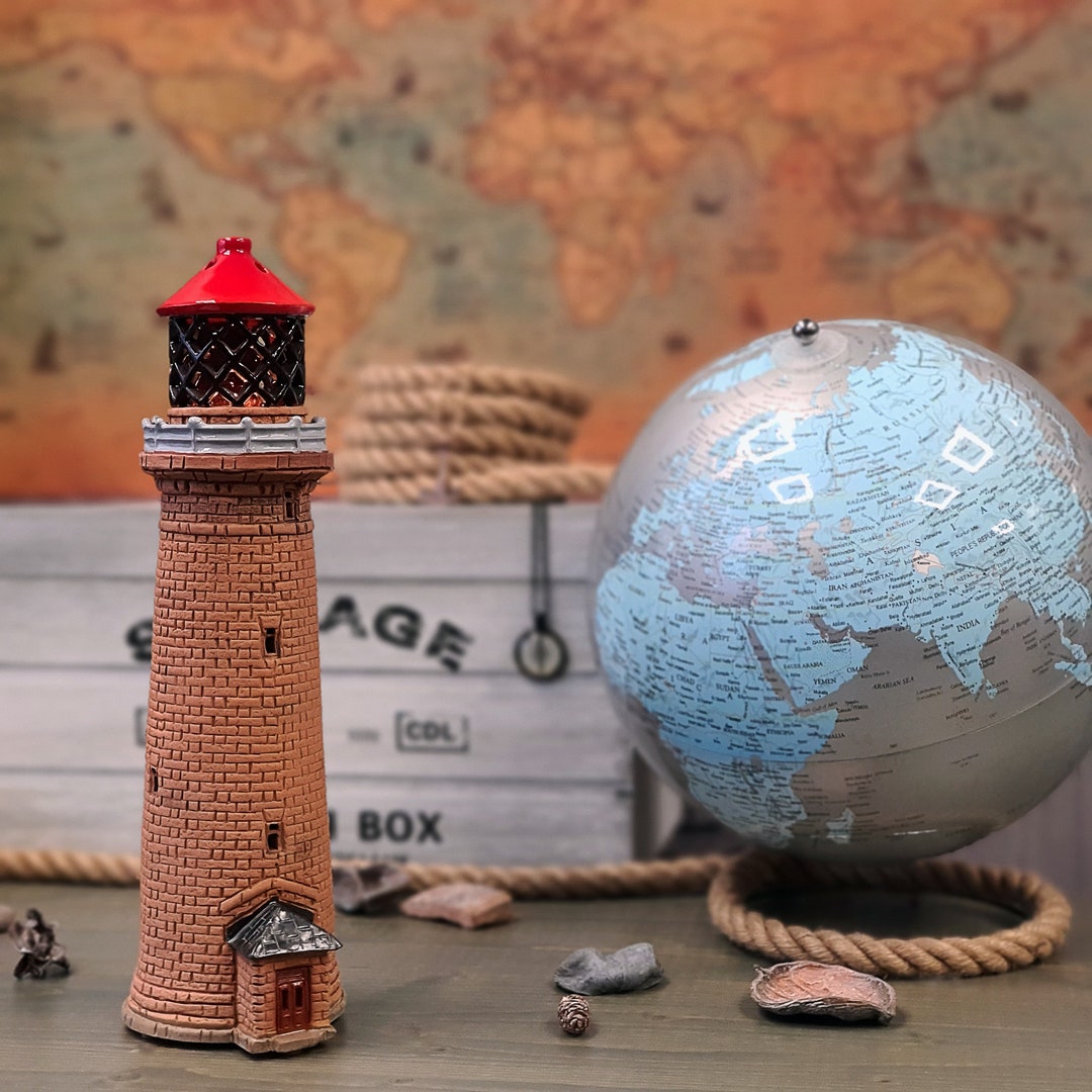 Original Handmade Ceramic Lighthouse Model Miniature Candle Holder ...