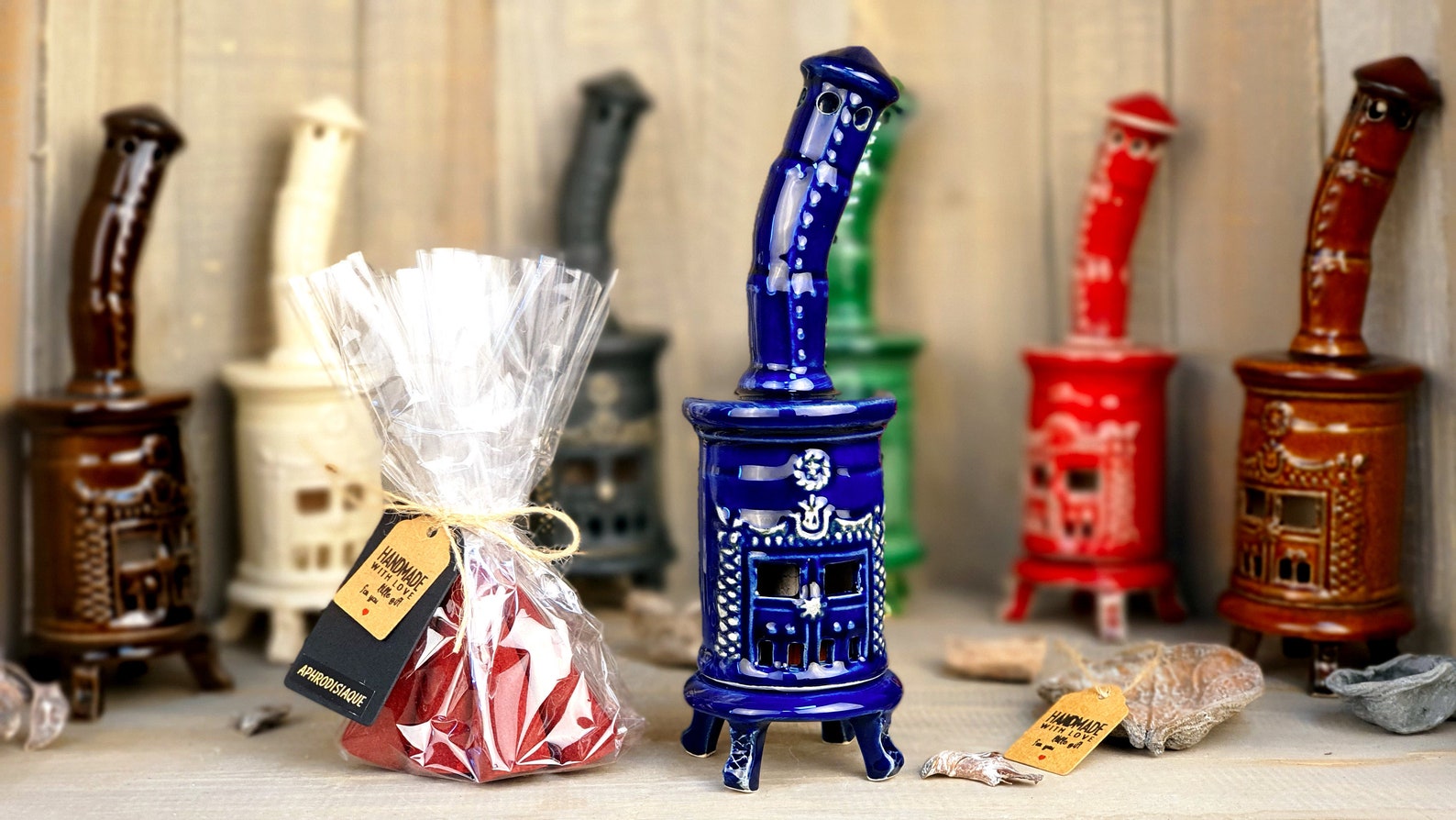 Ceramic Handmade Incense Holder Art Home Decoration Small Stove Incense ...
