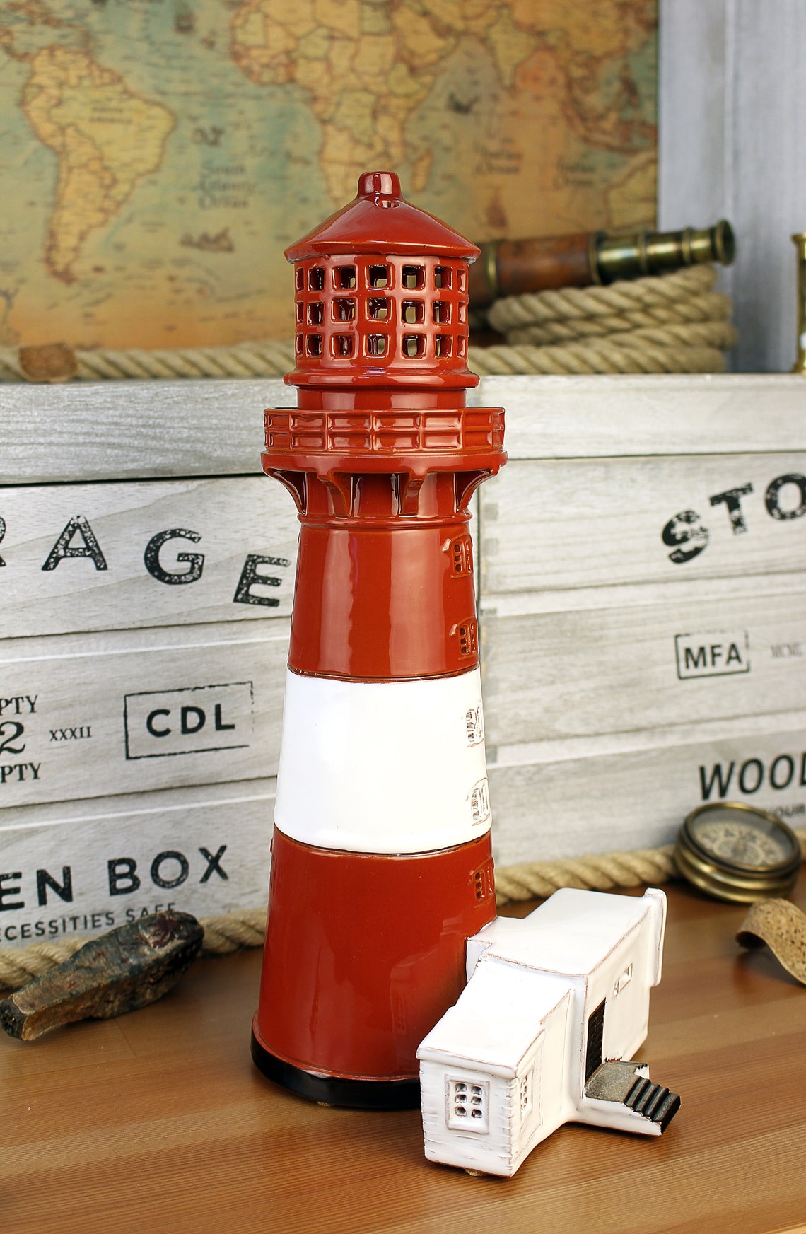 Handmade Ceramic Lighthouse Candholder Eigeroy Norway. - Etsy