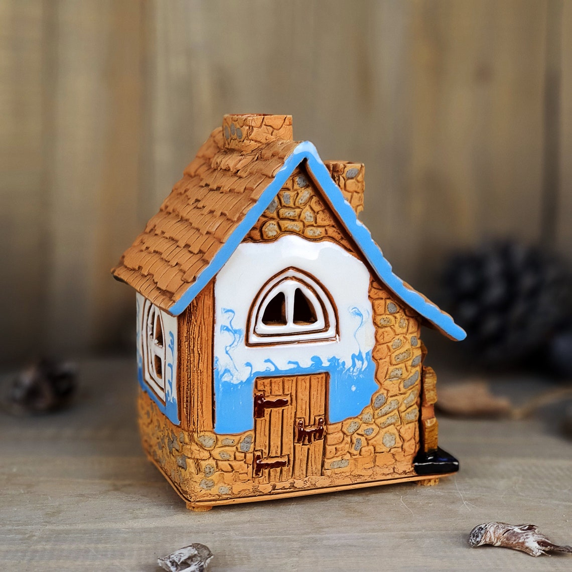Small Ceramic Houses Village House Fragrance Oil Handmade - Etsy