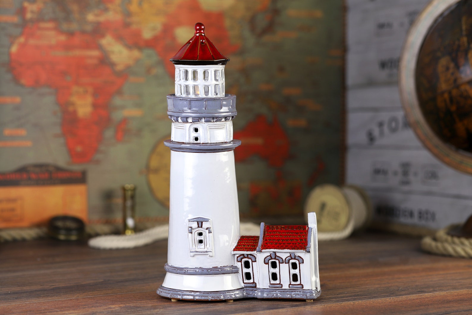 Heceta Head Lighthouse Handmade Ceramic Tea Light Candle Holder ...