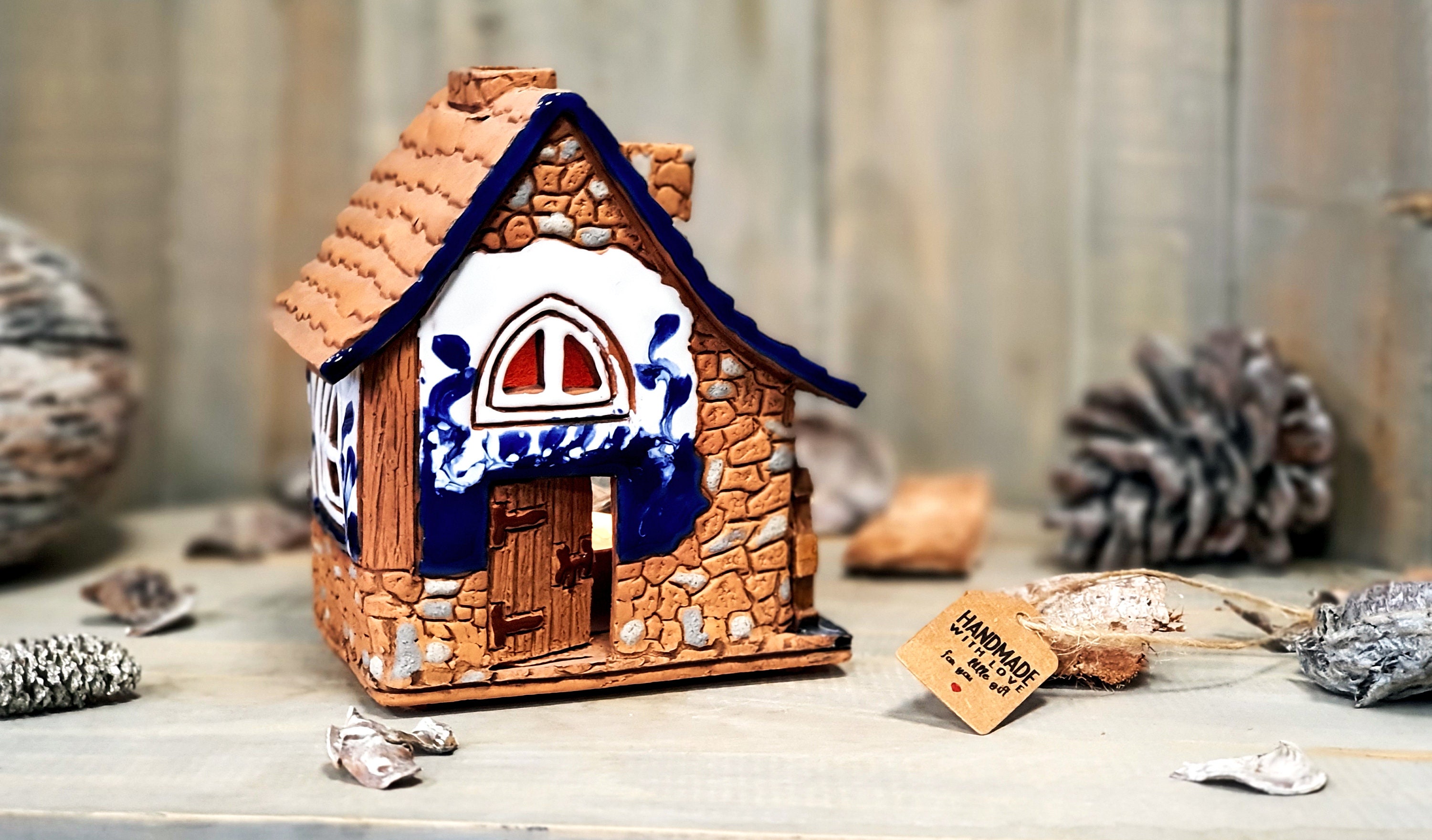 Small Ceramic Houses Village House Fragrance Oil Handmade - Etsy