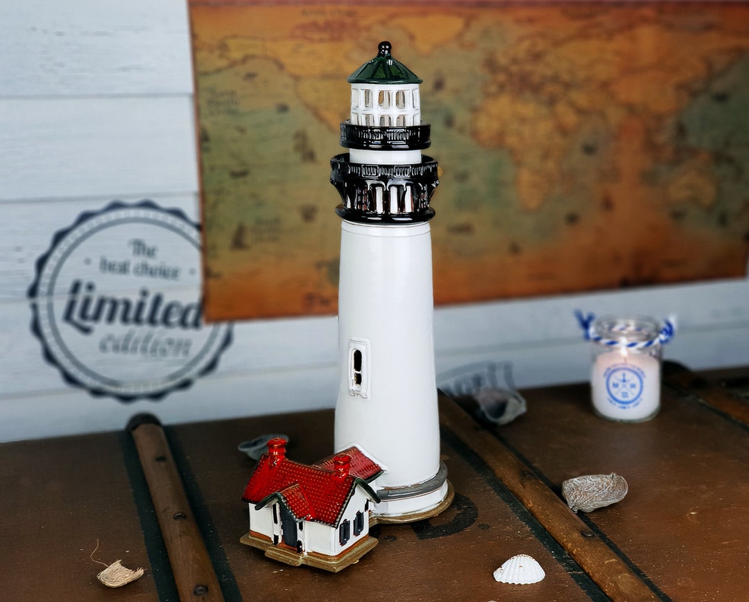 Pigeon Point Ceramic Lighthouse Tealight Candle Holder, Handmade Gift ...