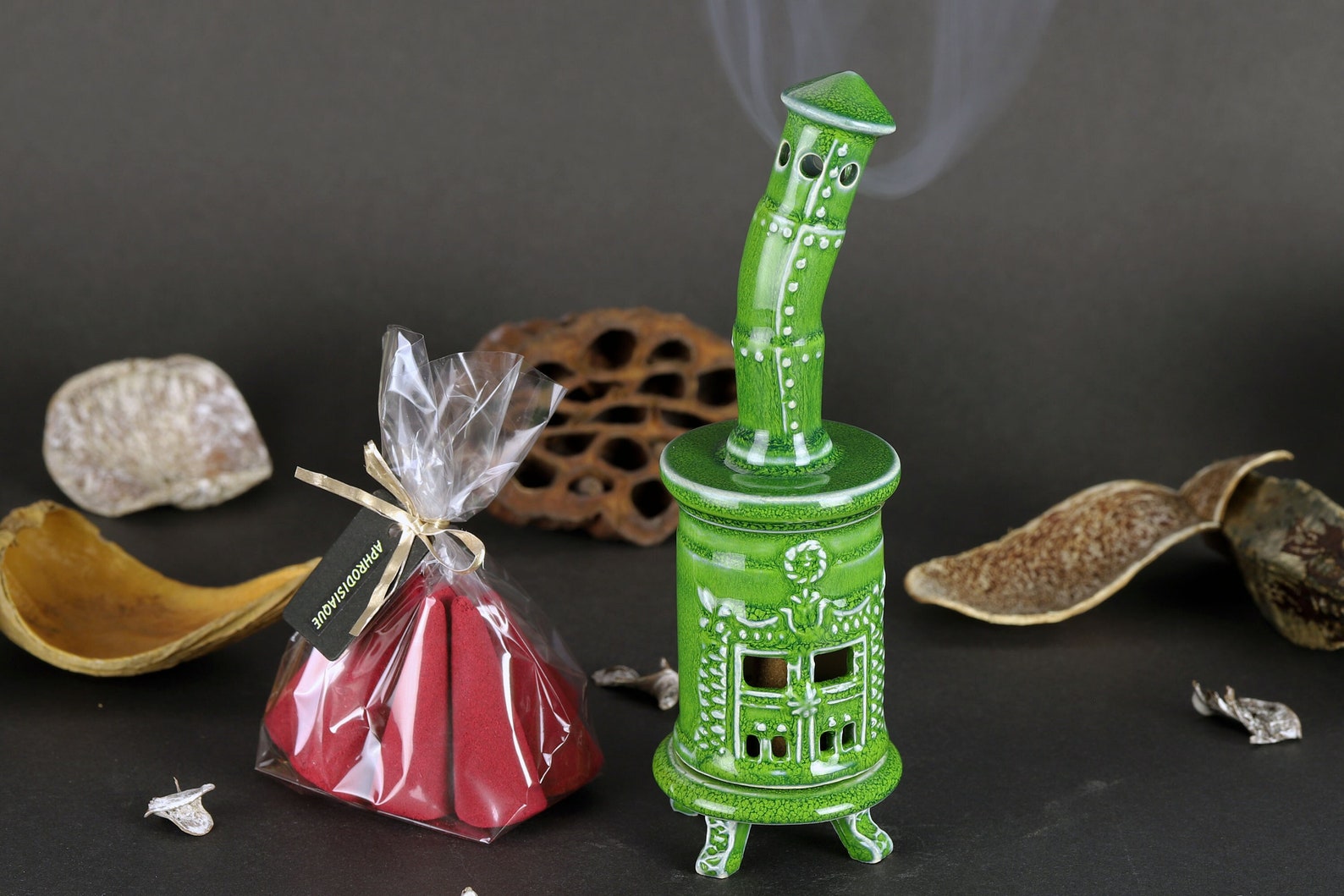 Ceramic Handmade Incense Holder Art Home Decoration Small Stove Incense ...