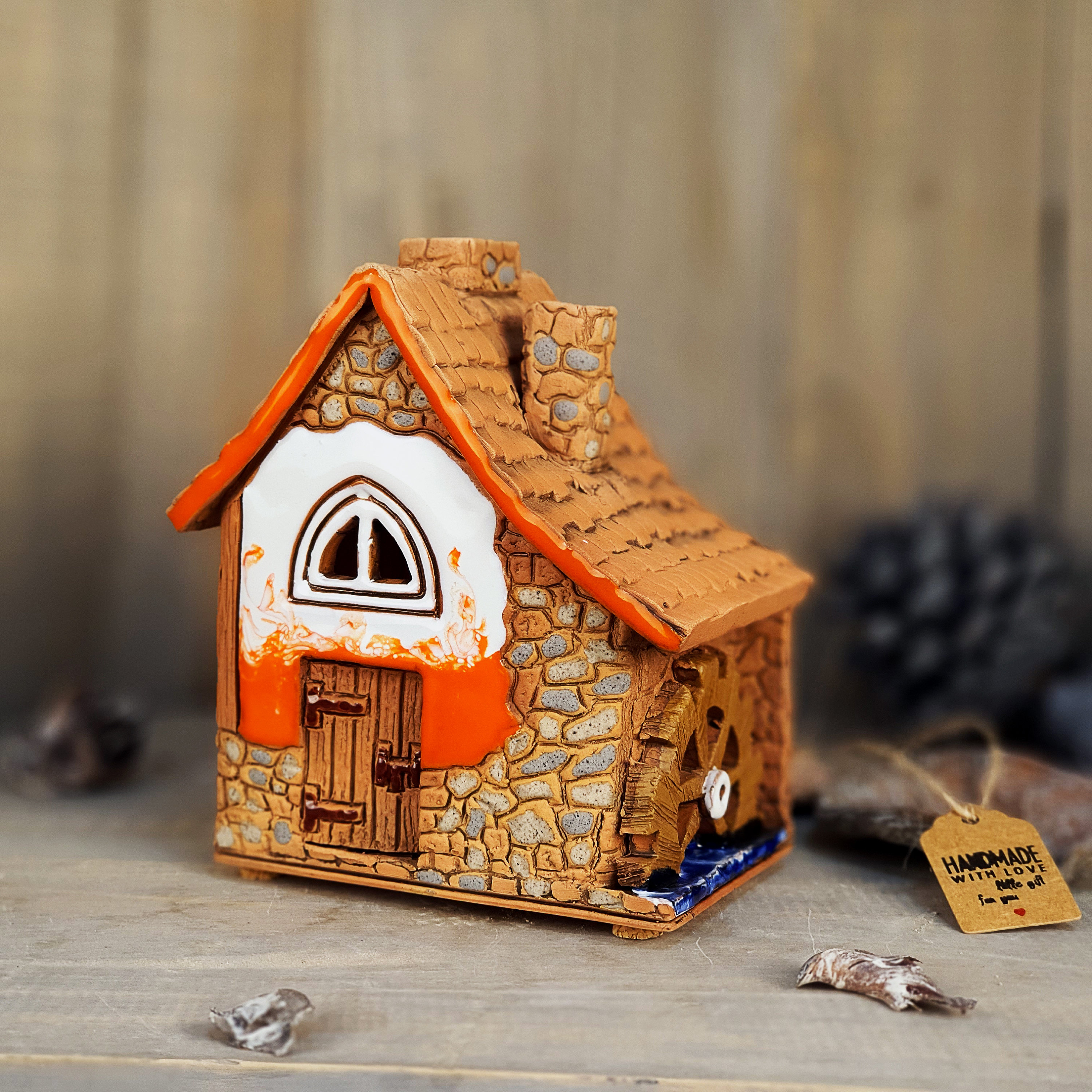 Small Ceramic Houses Village House Fragrance Oil Handmade - Etsy