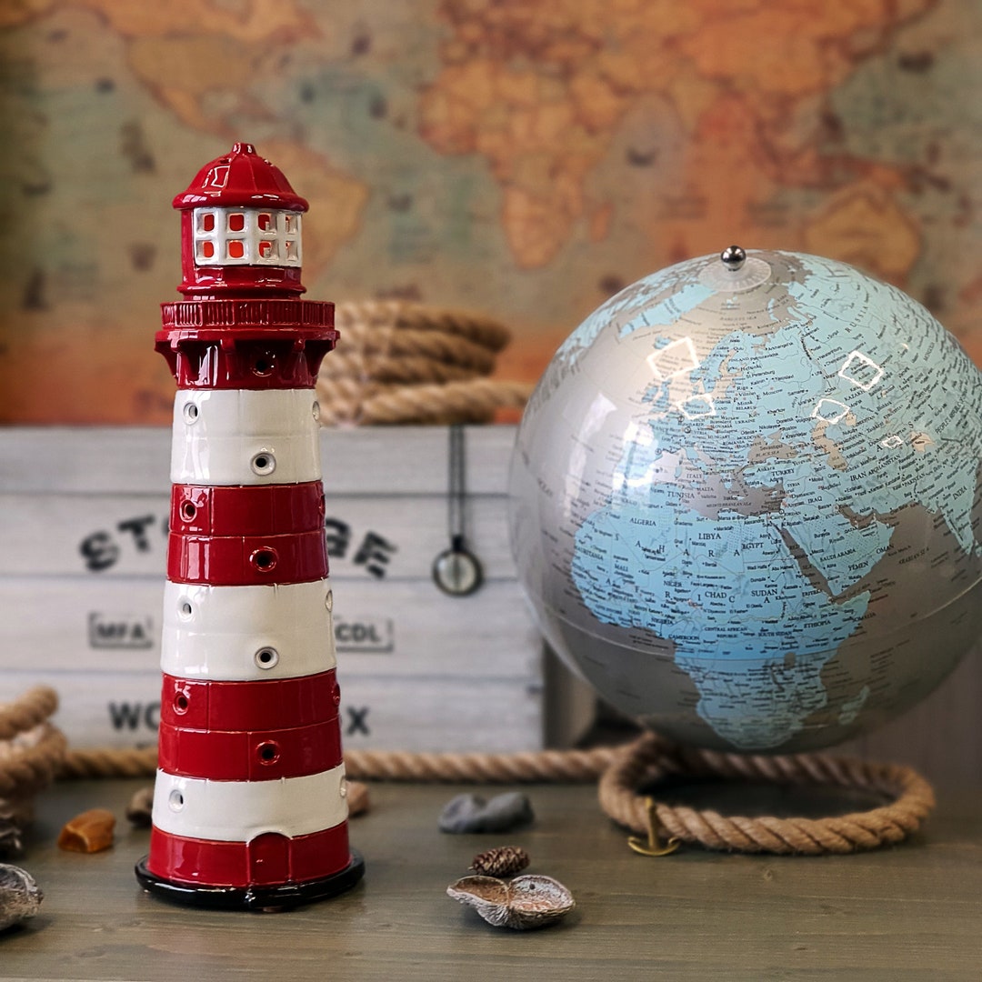 Home Decor Liepaja Latvia Lighthouse, Handmade Gift, Ceramic Lighthouse ...